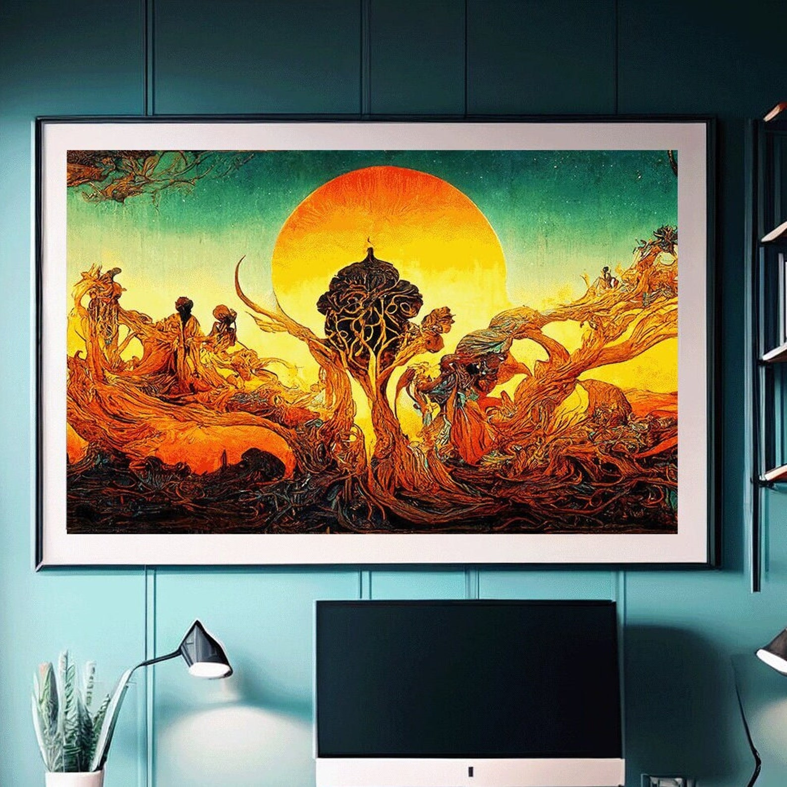 African Ancestors Vintage Painting, Large Canvas Poster Print, Regal ...