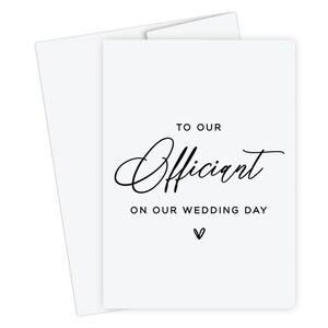 To Our Officiant Card, Thank You Officiant Card, Officiant Card, to Our ...