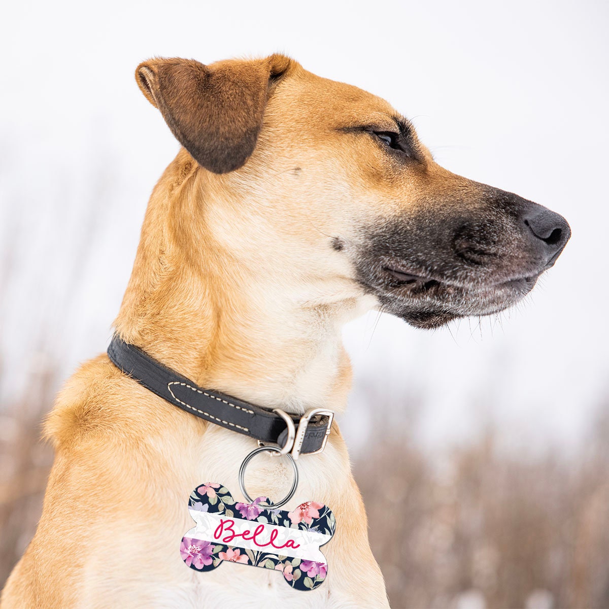 Pastel Pink Floral Custom Dog Tag, Dog ID Tag, Cat Tag, Name Tag, Cute ...