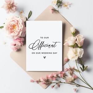 To Our Officiant Card, Thank You Officiant Card, Officiant Card, to Our ...