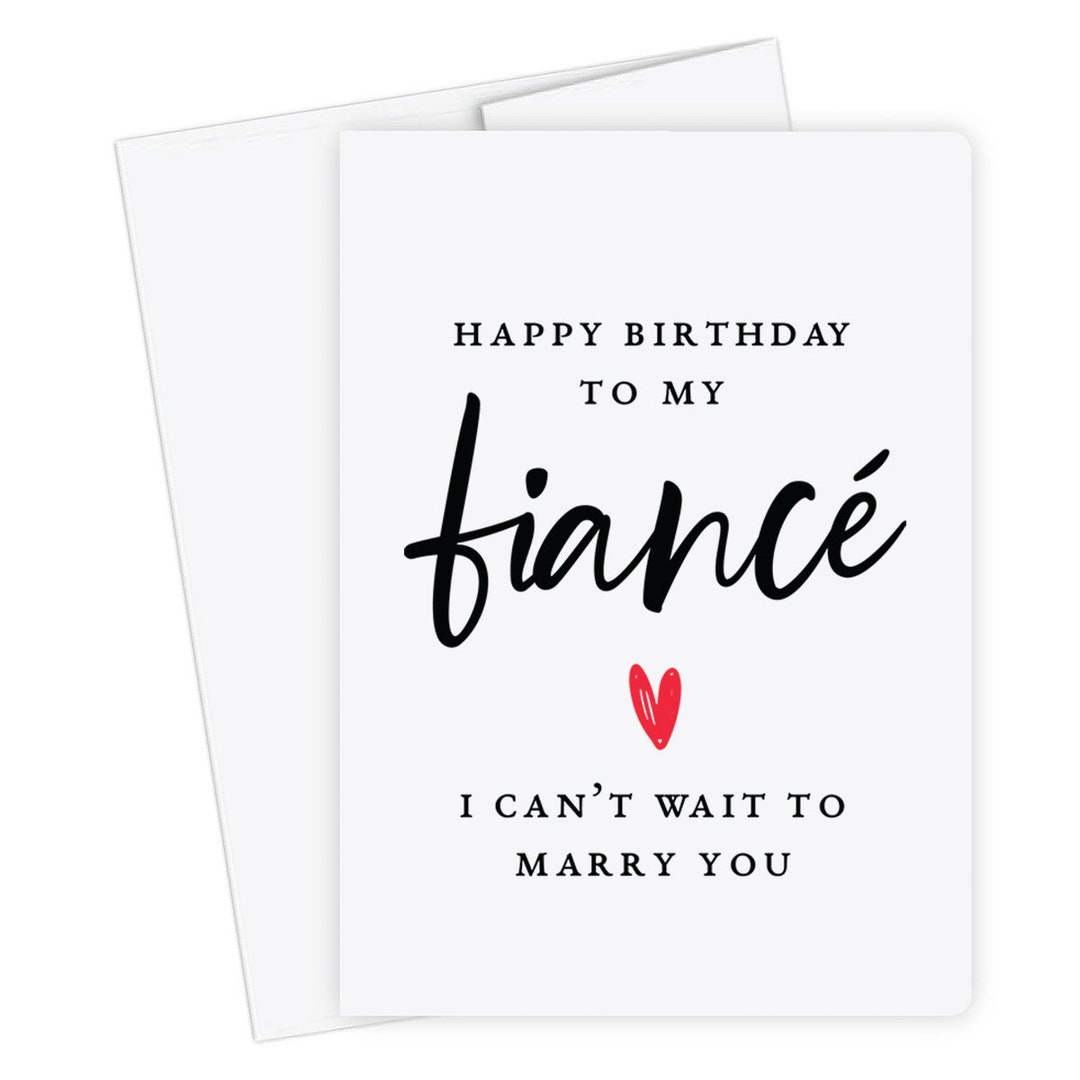 Happy Birthday to My Fiancé, Birthday Card for Him, Birthday Card ...