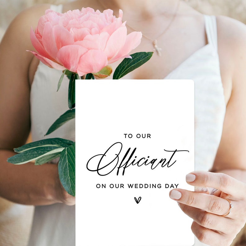 To Our Officiant Card, Thank You Officiant Card, Officiant Card, to Our ...