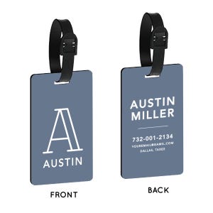Personalized Photo Luggage Tag, Double Sided ID Tag, Photo Bag Tag ...