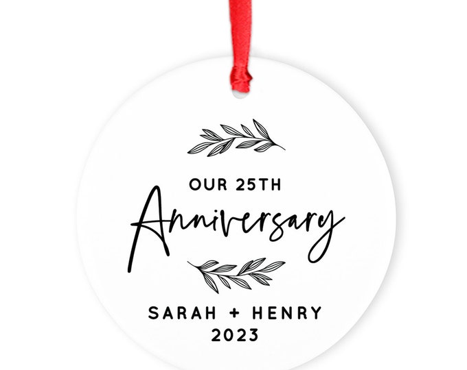 Anniversary Ornament Personalized 2024, Wedding Anniversary Gift ...
