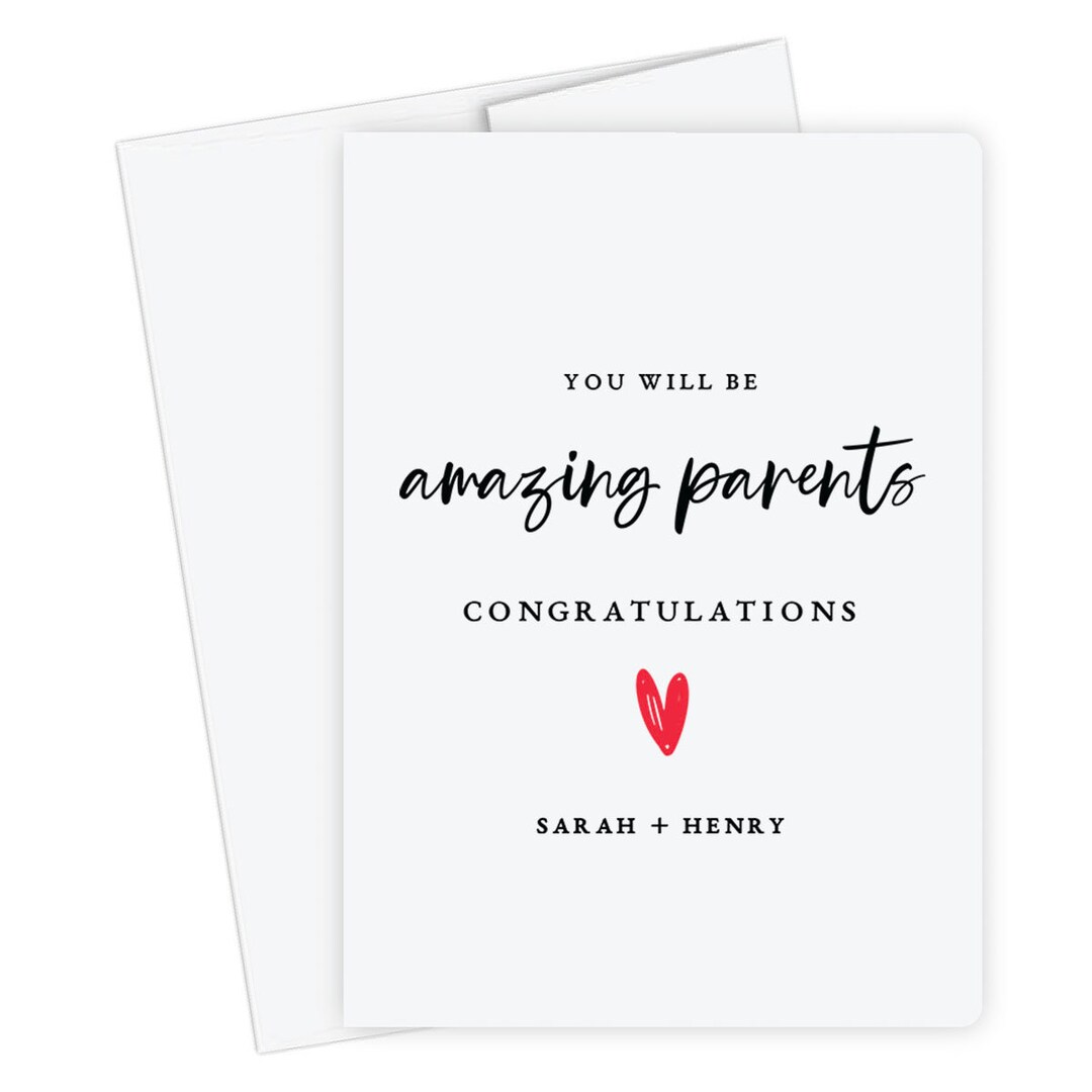 Personalised Congratulations You Will Be Amazing Parents Card, New Baby ...