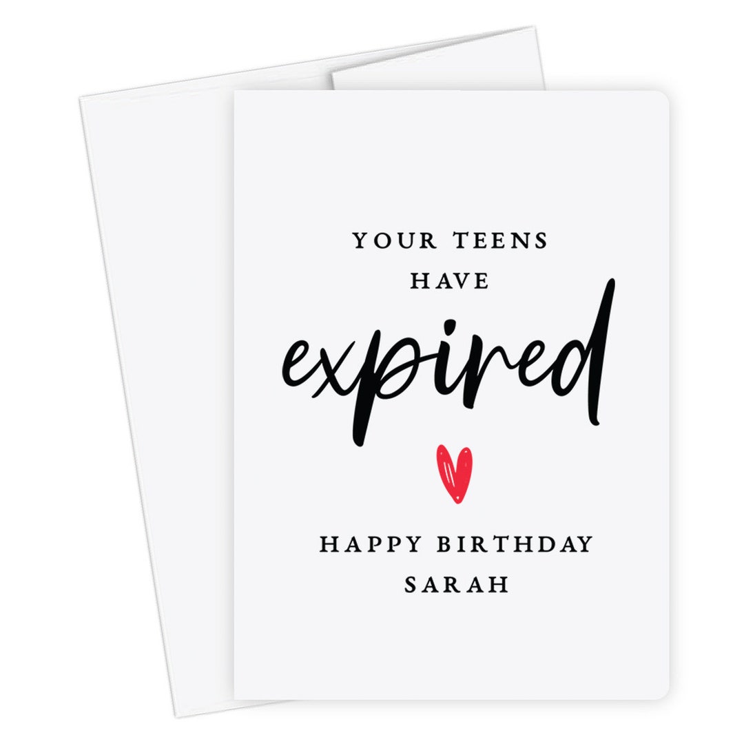 Personalized Funny Birthday Cards, Your Teens Have Expired, for Son ...