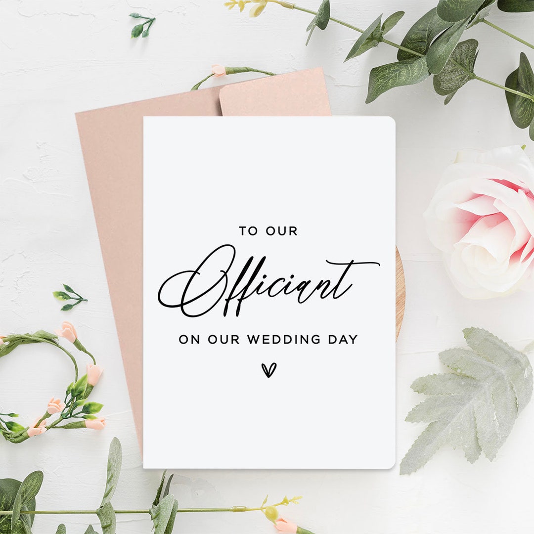 To Our Officiant Card, Thank You Officiant Card, Officiant Card, to Our ...