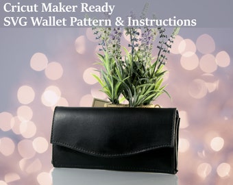 Cricut Ready Womens Long Wallet SVG Pattern With Cutout Instructions - Etsy