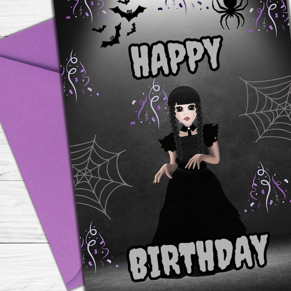 Wednesday Addams Birthday Card Printable - Etsy