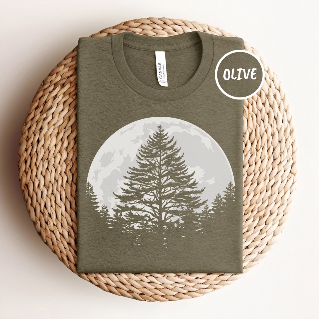 Full Moon Shirt, Nature Sweatshirt, Minimalist Tree Shirt, Hiking ...