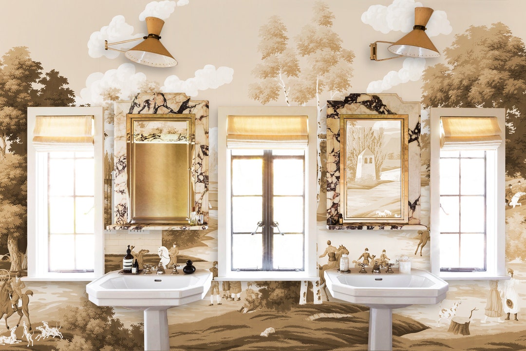 HUNTING Scene/scenic Wallpaper Printed on Non Woven Paper/french Scenic ...