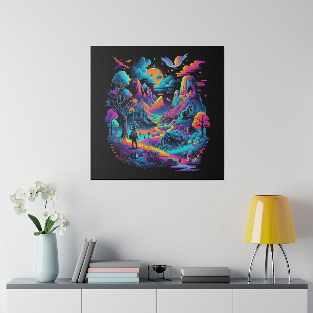 Psychedelic Trippy Poster Canvas Colorful Wall Decor Psychedelic ...