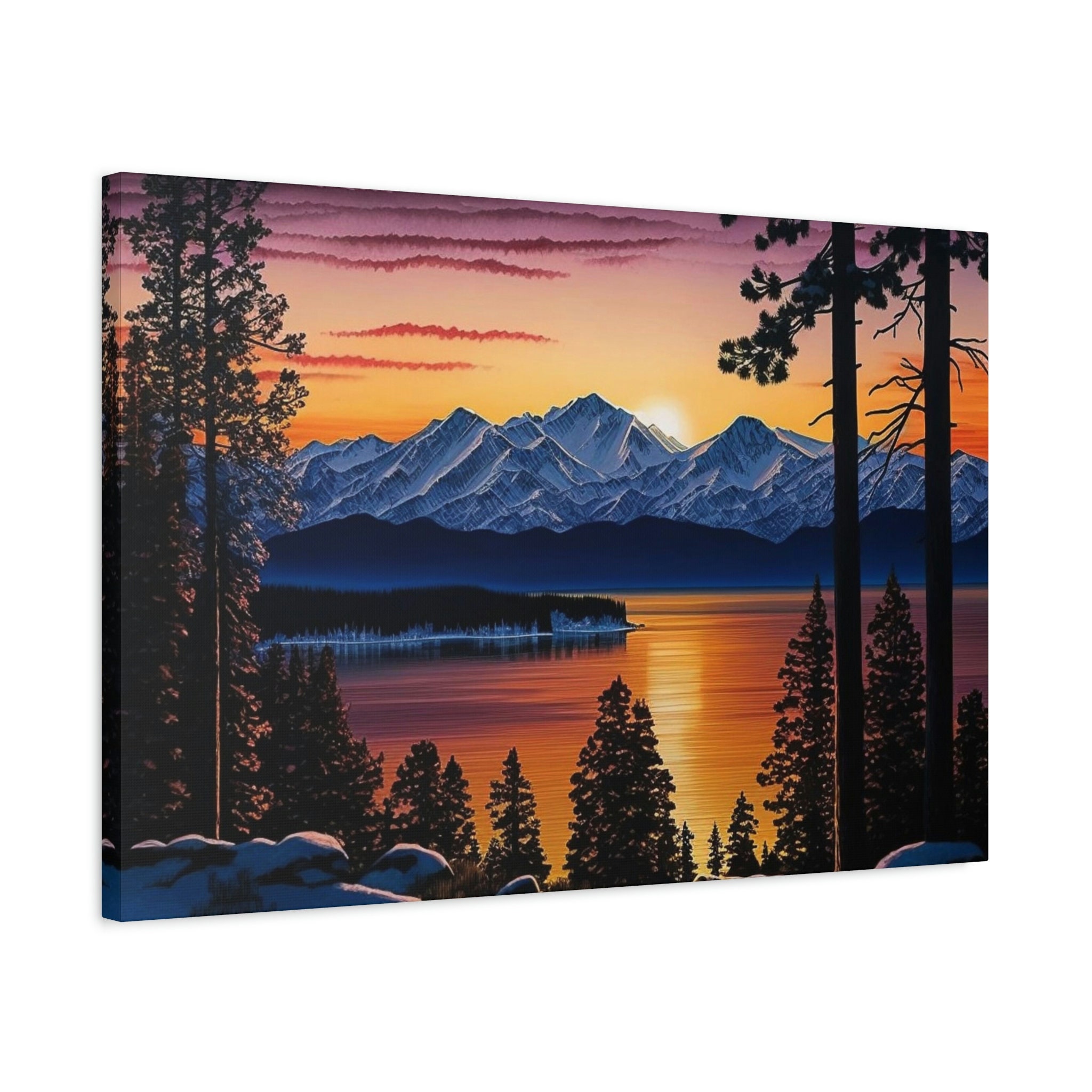Lake Tahoe Wall Art | Drawing | Lake Tahoe Print | Hang Ready | Art ...