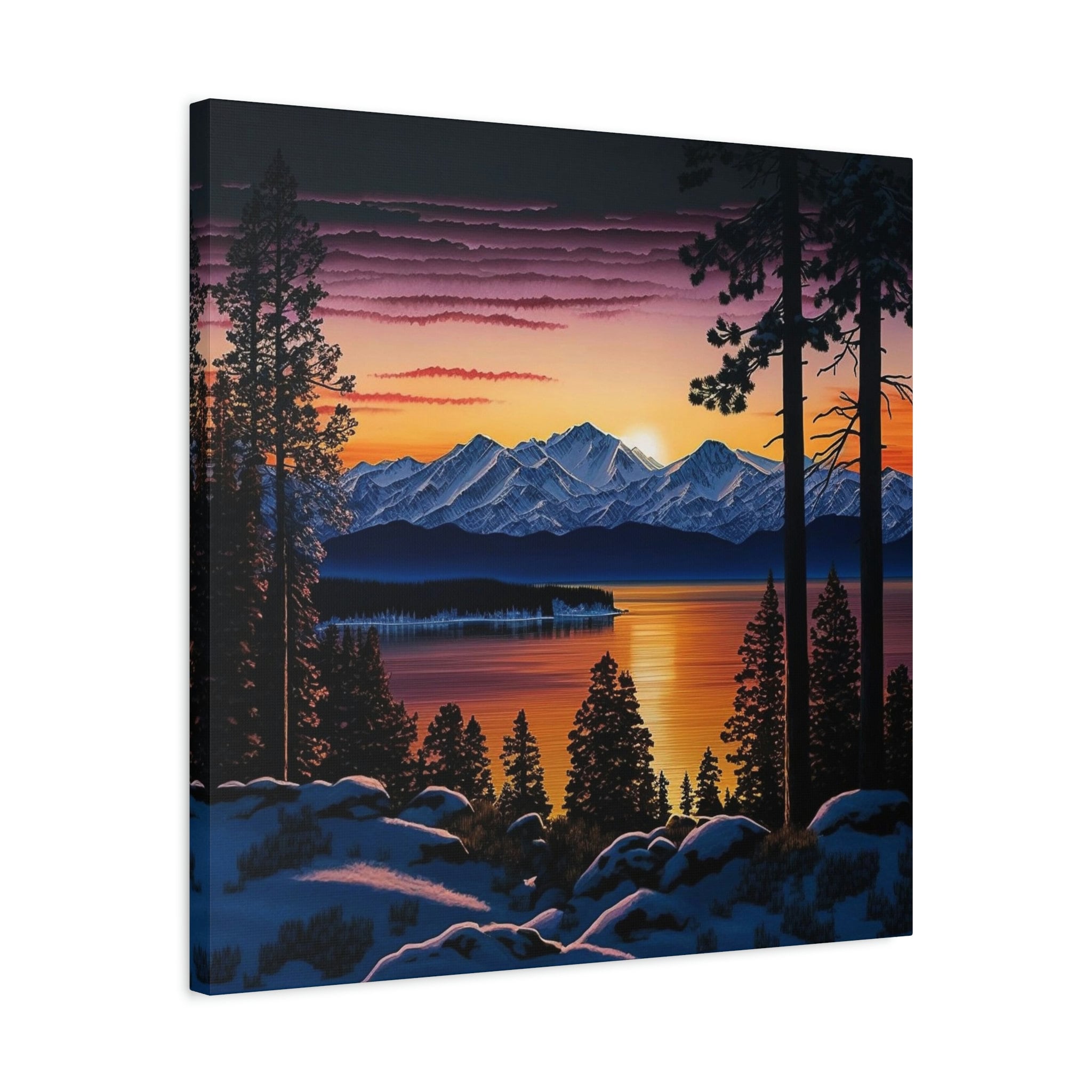 Lake Tahoe Wall Art | Drawing | Lake Tahoe Print | Hang Ready | Art ...