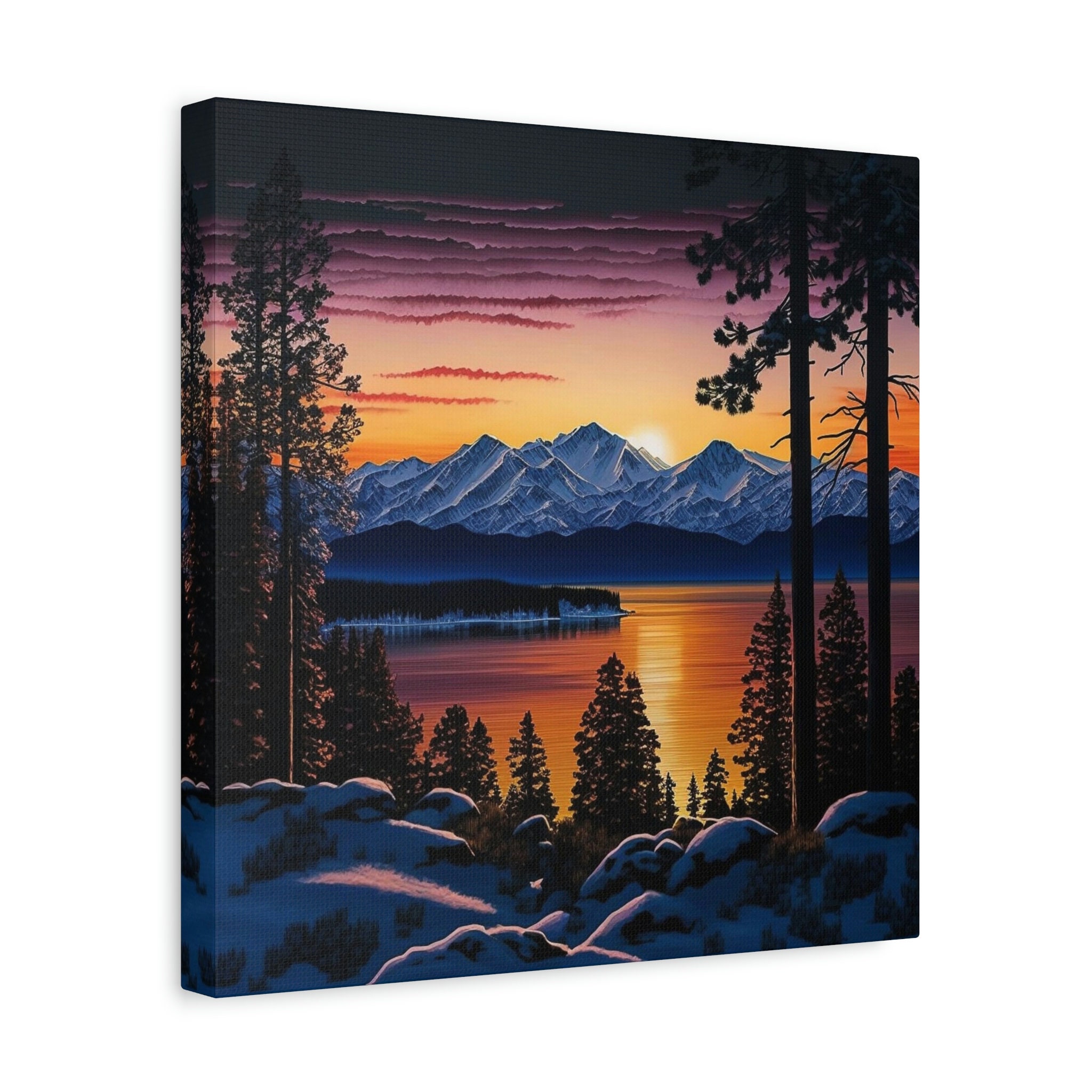 Lake Tahoe Wall Art | Drawing | Lake Tahoe Print | Hang Ready | Art ...
