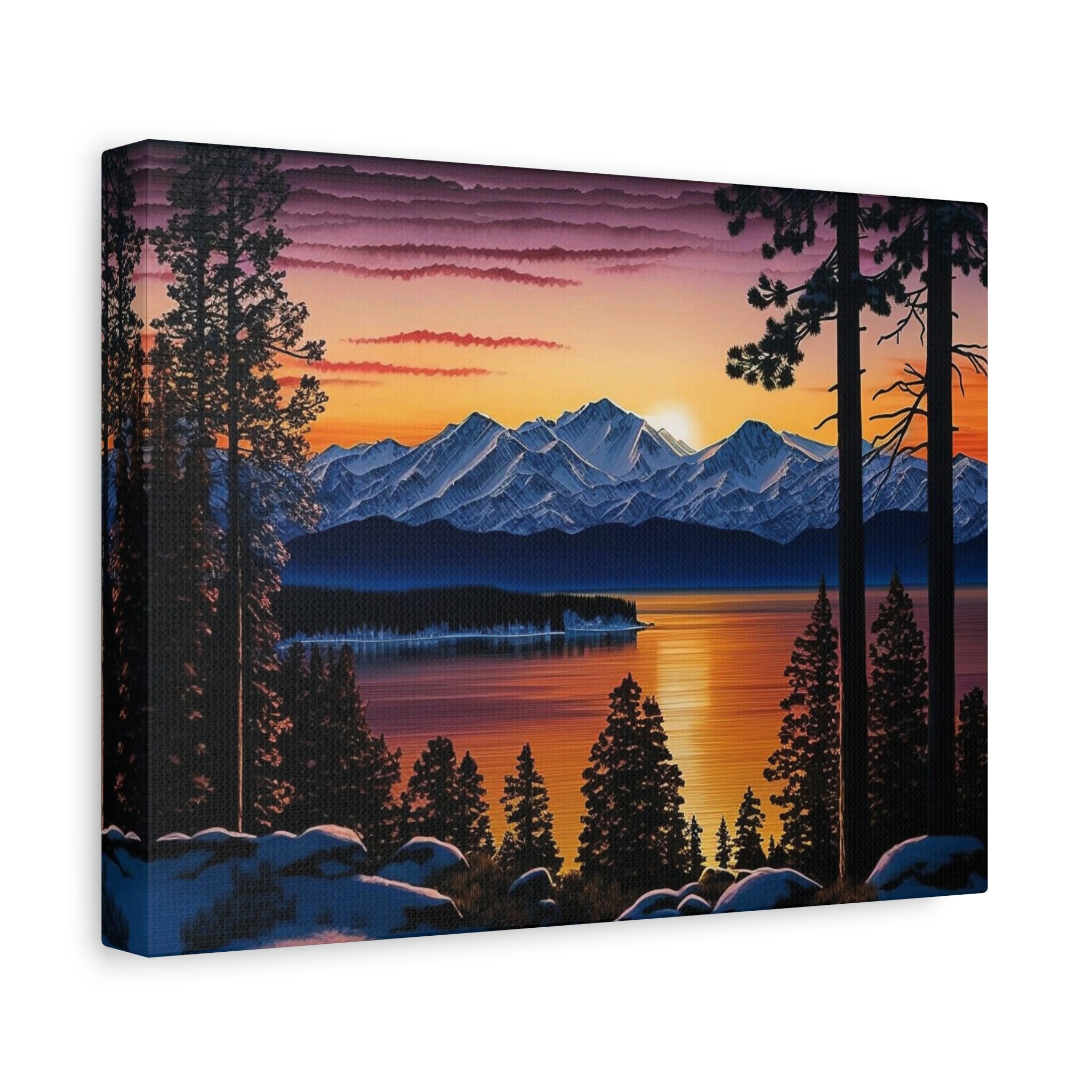 Lake Tahoe Wall Art | Drawing | Lake Tahoe Print | Hang Ready | Art ...