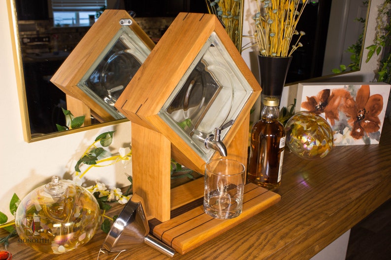 Whiskey Decanter Wooden Bourdon Decanter Wooden Alcohol Decanter Wood ...