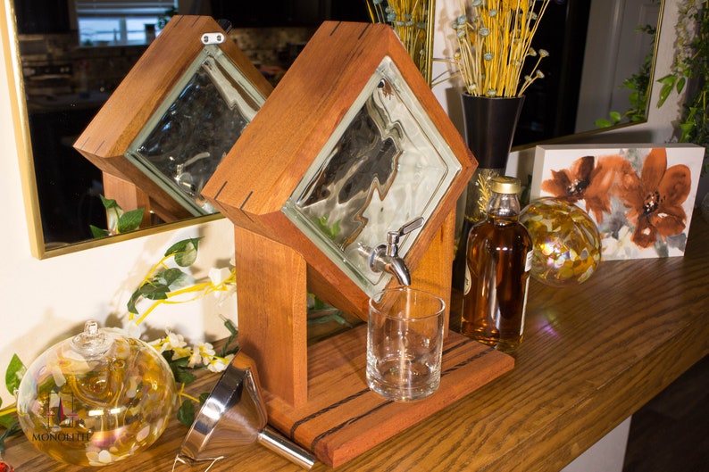 Whiskey Decanter Wooden Bourdon Decanter Wooden Alcohol Decanter Wood ...