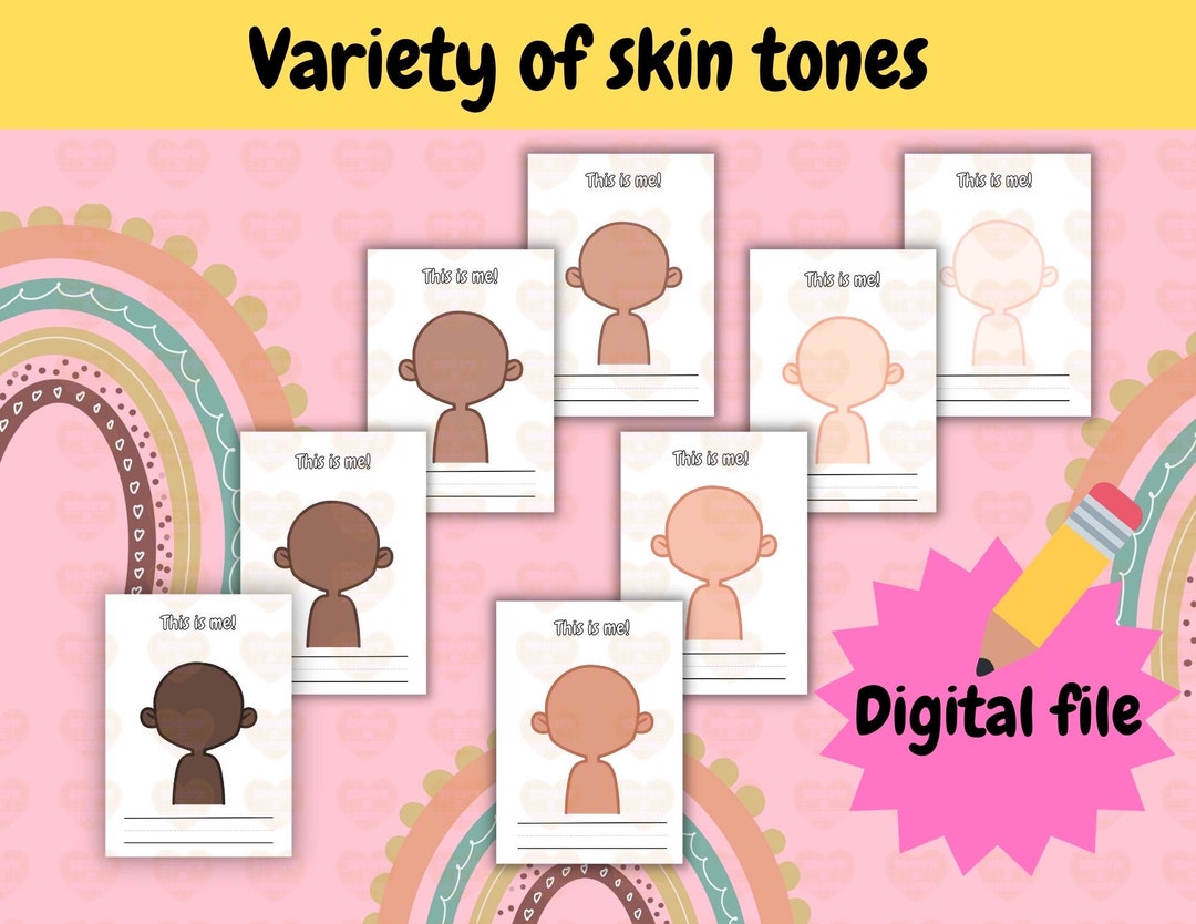 Digital School Worksheets, Inclusive Skin Tones, Worksheets for Pre K ...