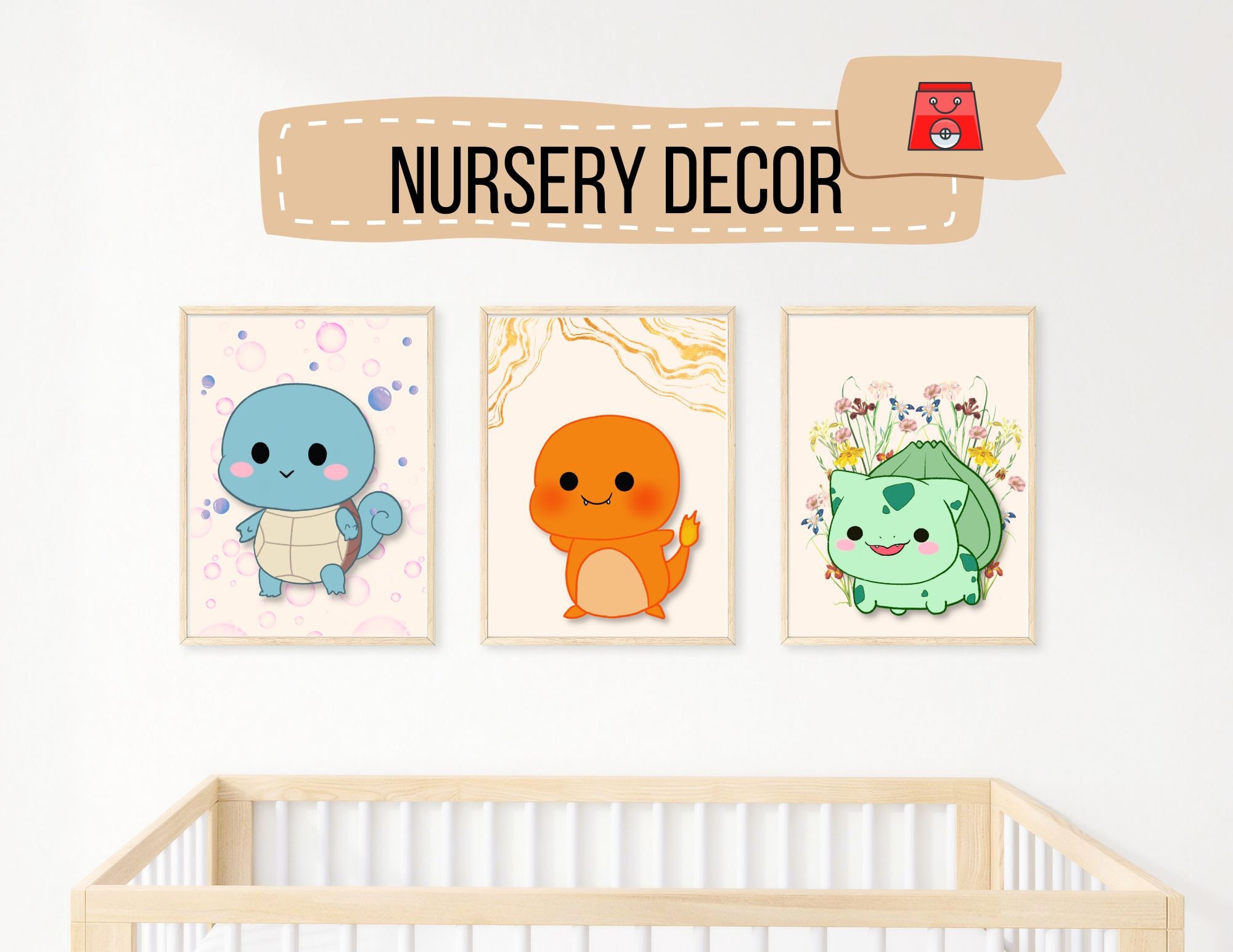 Baby Pokemon Prints, Pokemon Digital Prints, Pokemon Home Decor ...