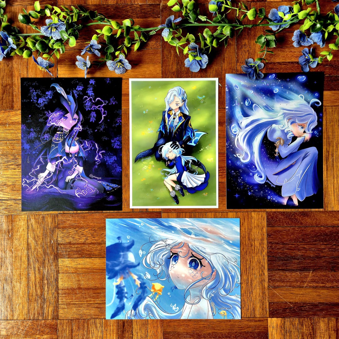 Genshin Impact Fontaine Characters A5 Art Prints Clorinde, Furina ...