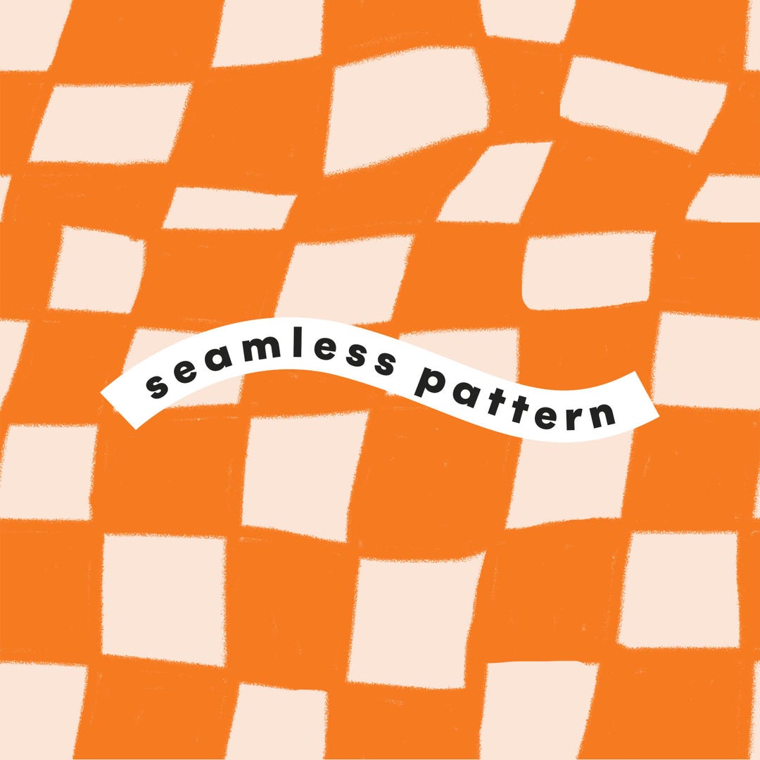 CHECKERED SEAMLESS PATTERN - Fall Plaid Seamless Pattern, Orange ...