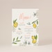 Dinner Party Menu Template Printable | Lemon Citrus Design Hand-drawn ...
