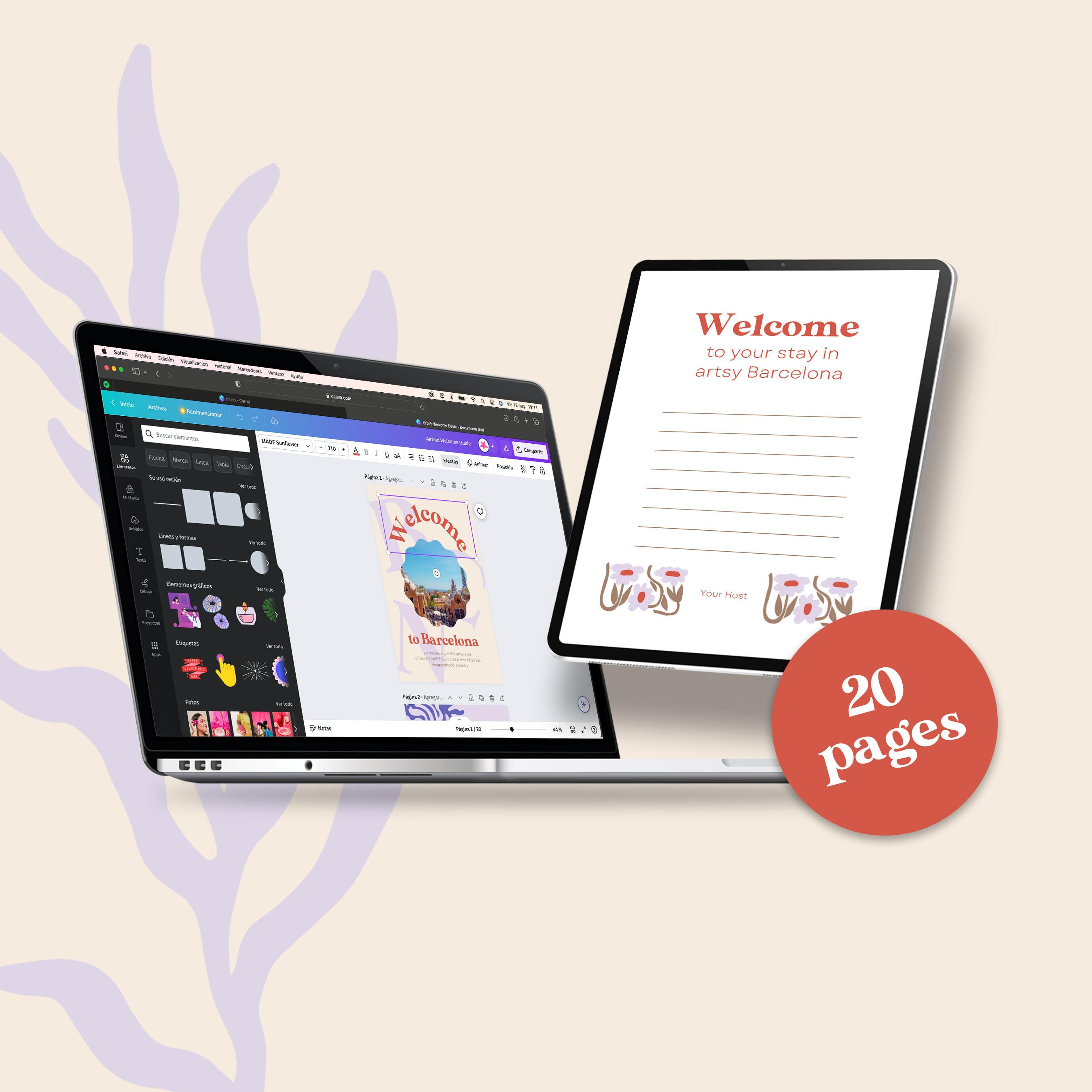 Editable Rental Welcome Guide | Canva Template, Printable Signs ...