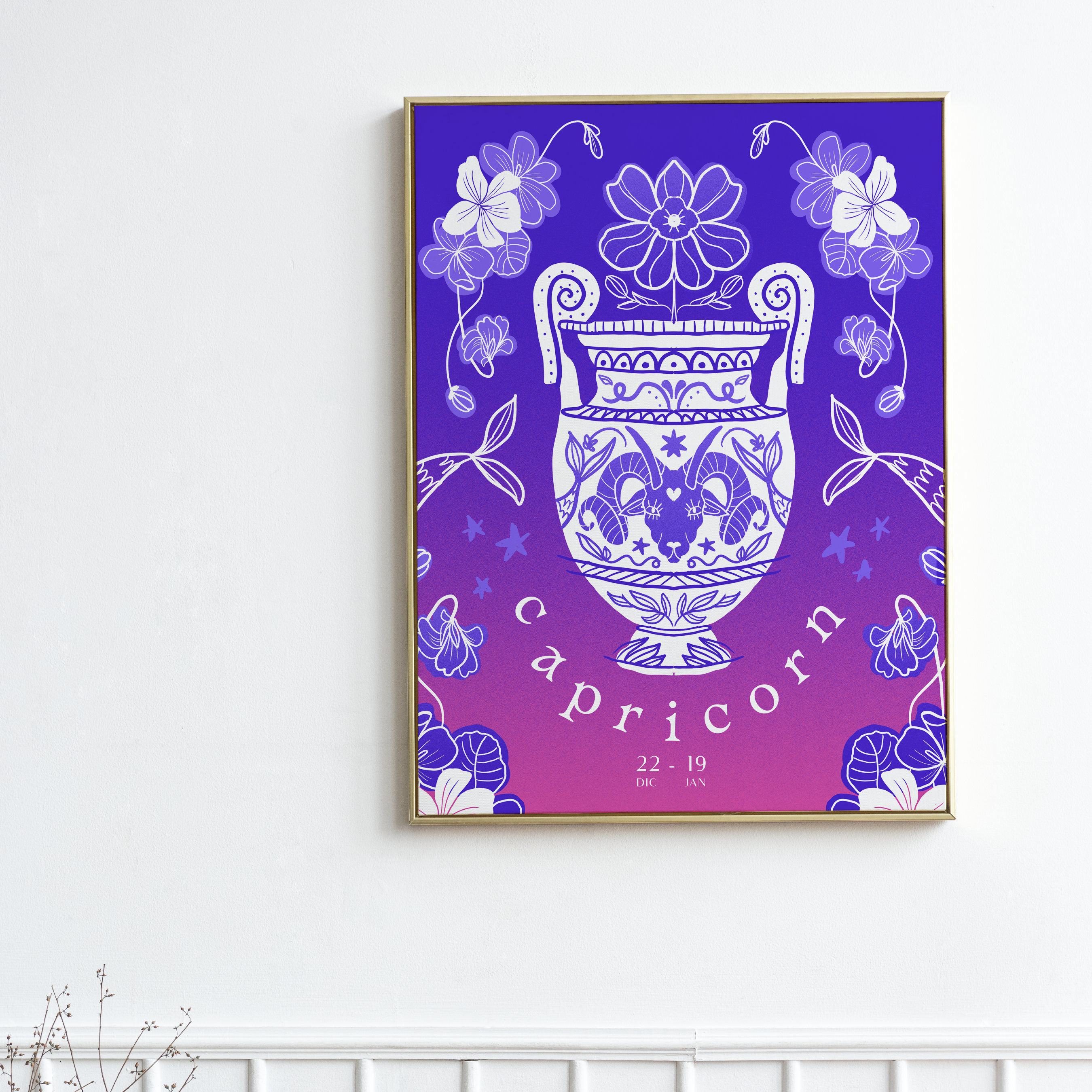 CAPRICORN Star Sign Downloadable Poster Printable Zodiac Wall Art ...