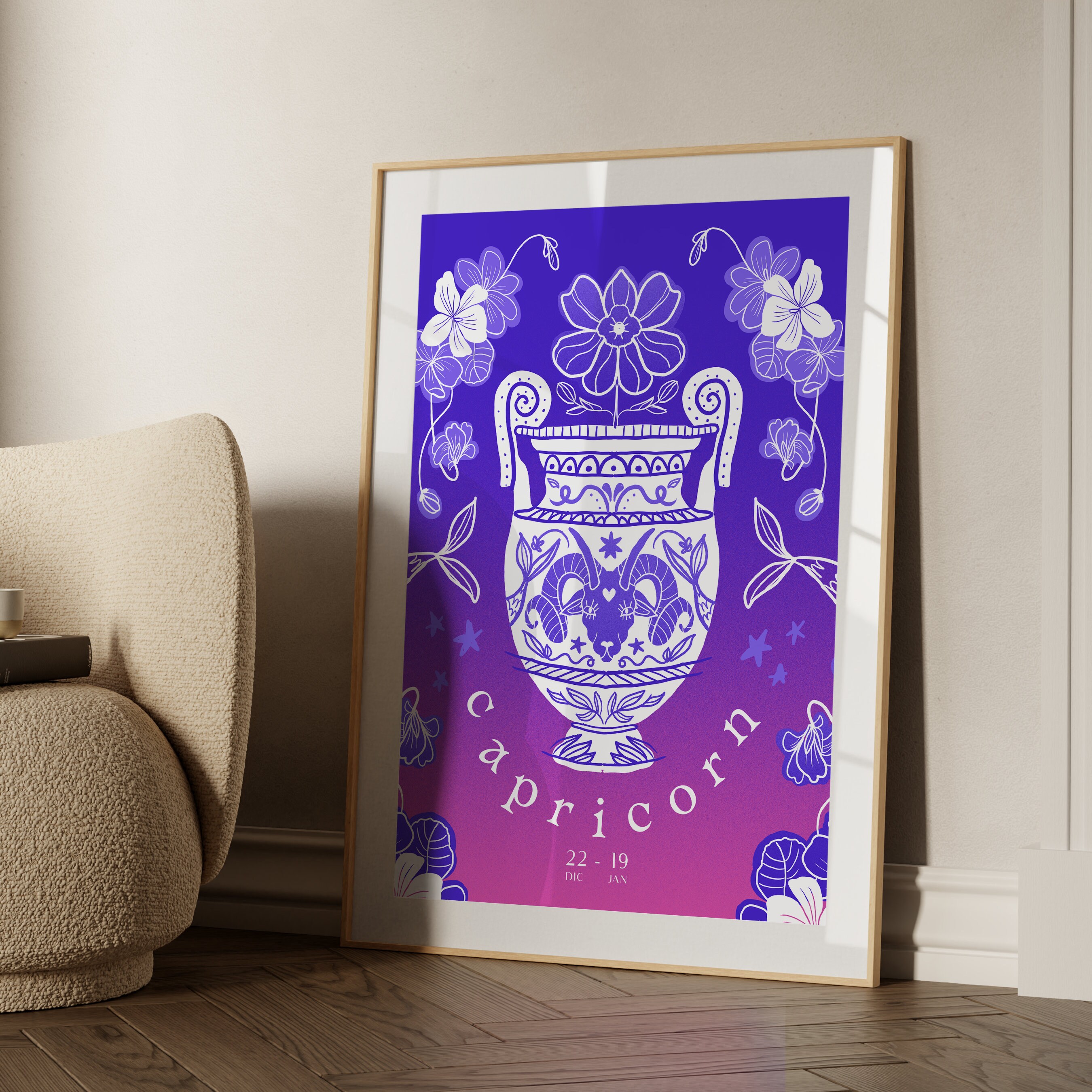 CAPRICORN Star Sign Downloadable Poster Printable Zodiac Wall Art ...
