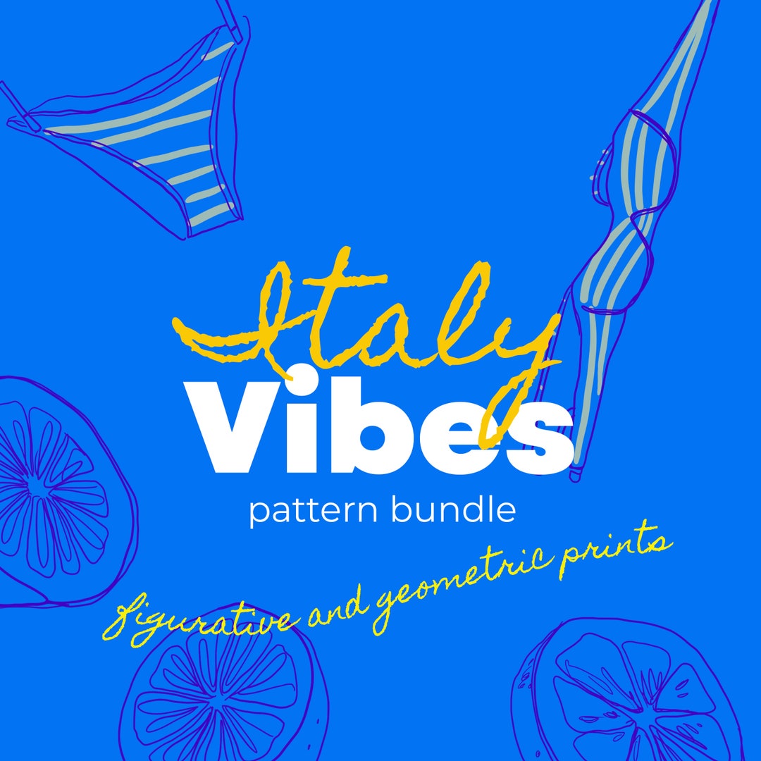 Italian Vibes Seamless Pattern Bundle | Hand-drawn Summer Illustrations ...