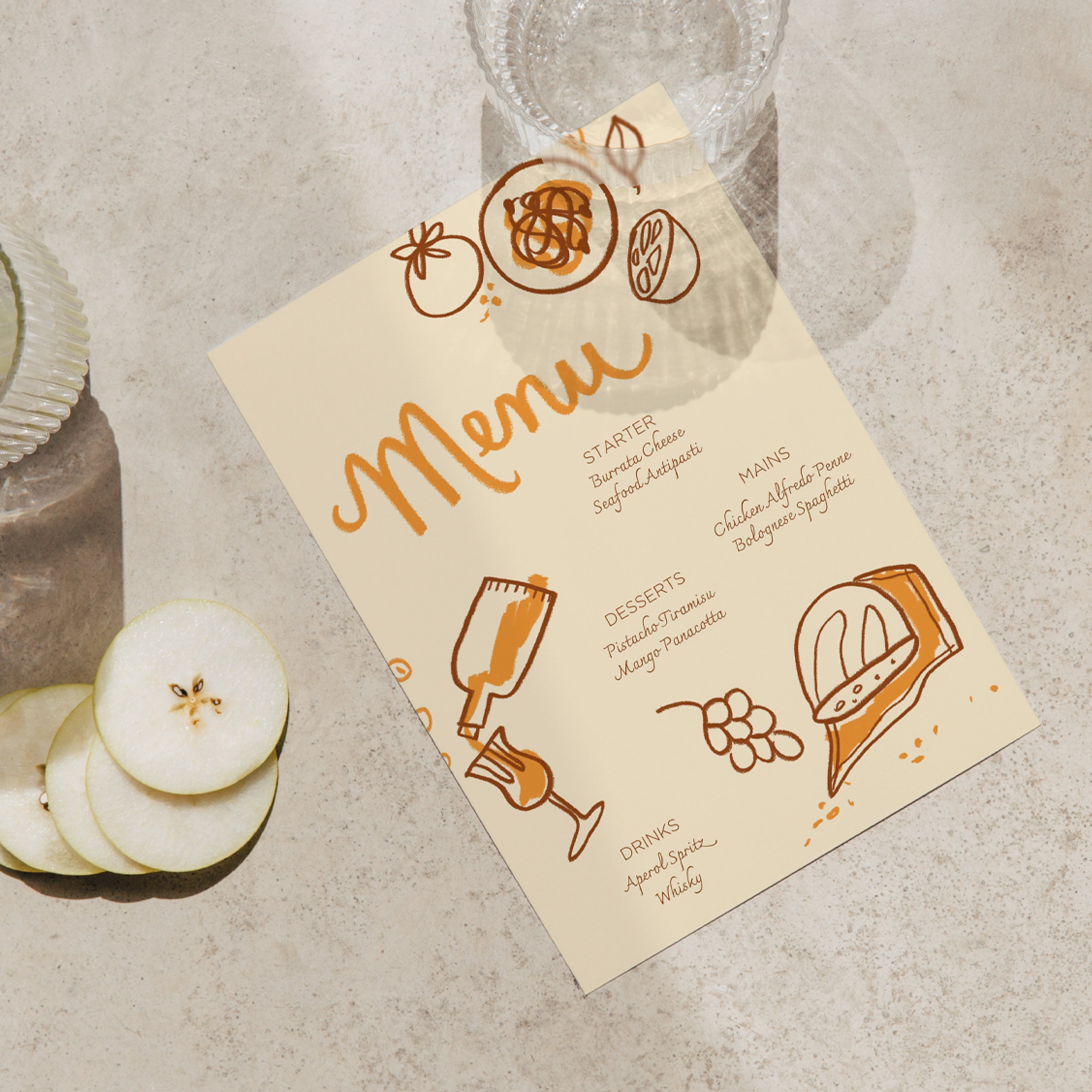 Hand-drawn Menu for Dinner Party | Shabbat Dinner | Easy to Edit Canva ...