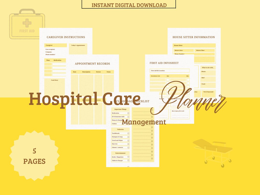 Printable Hospital Admission Planner House Keeping Planner - Etsy