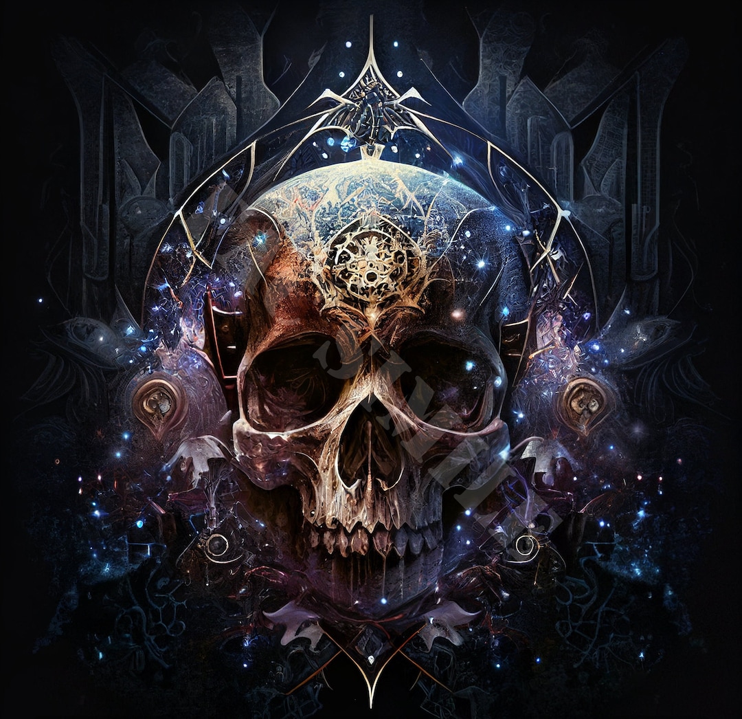 Mystical Skull - Printable AI Generated Art, Art Print, Instant ...
