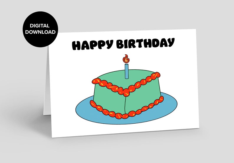 Happy Birthday Printable Card / Instant Download PDF / Card Template ...