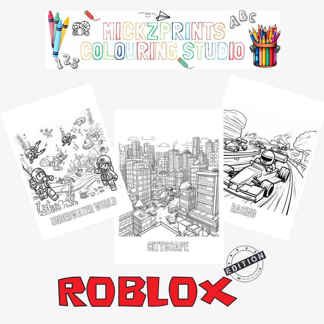 Roblox Colouring Pages, 10 Sheet Coloring Book A4 Format for Children's ...