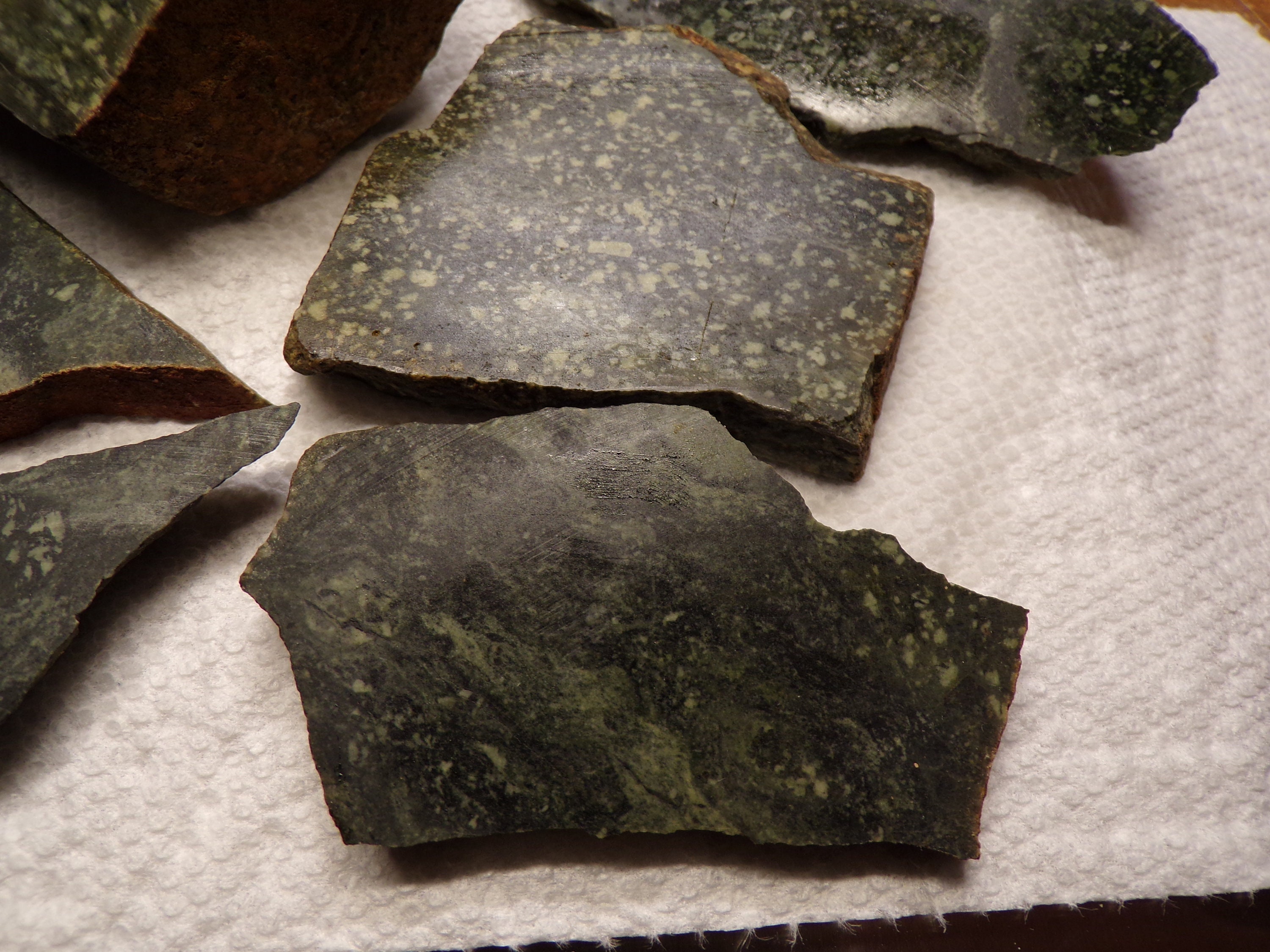 Rare- Arizona- Green Snowflake -nephrite Jade-speckled and Swirled -1. ...