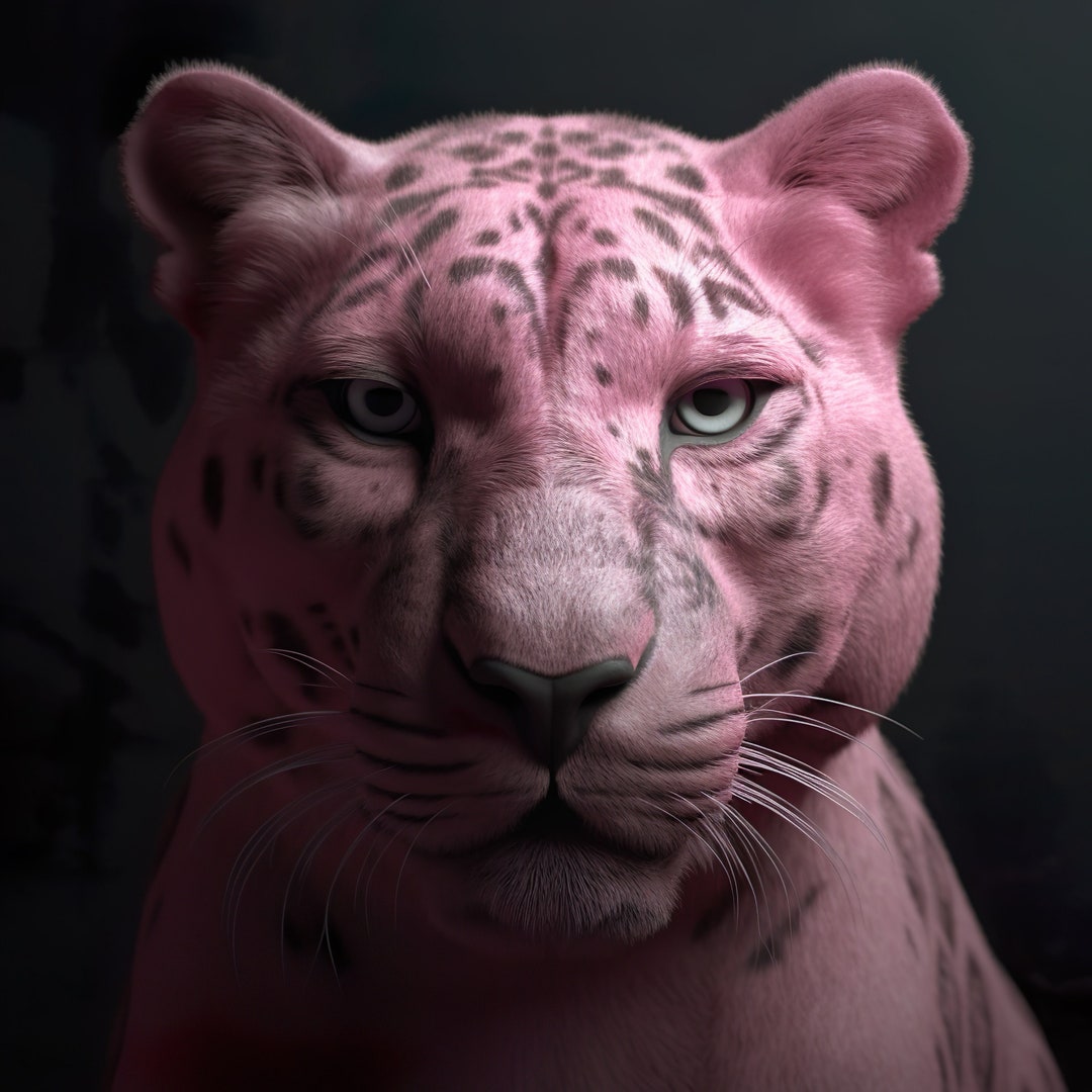 Pink Panther Prowess: Vivid, Realistic Feline Artistry - Etsy