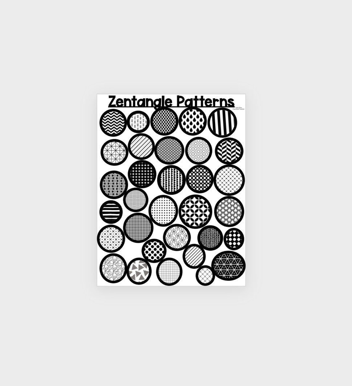 Zentangle Handout - Etsy