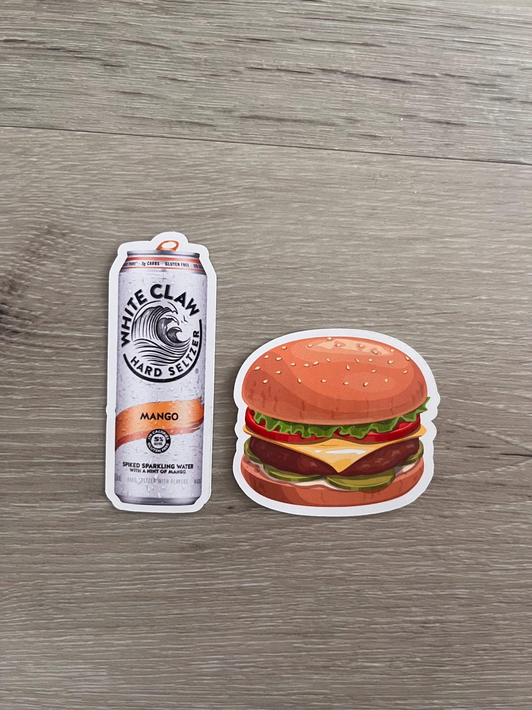 White Claw Cheeseburger Sticker – Funny Drink & Food Combo, Cute Vinyl ...