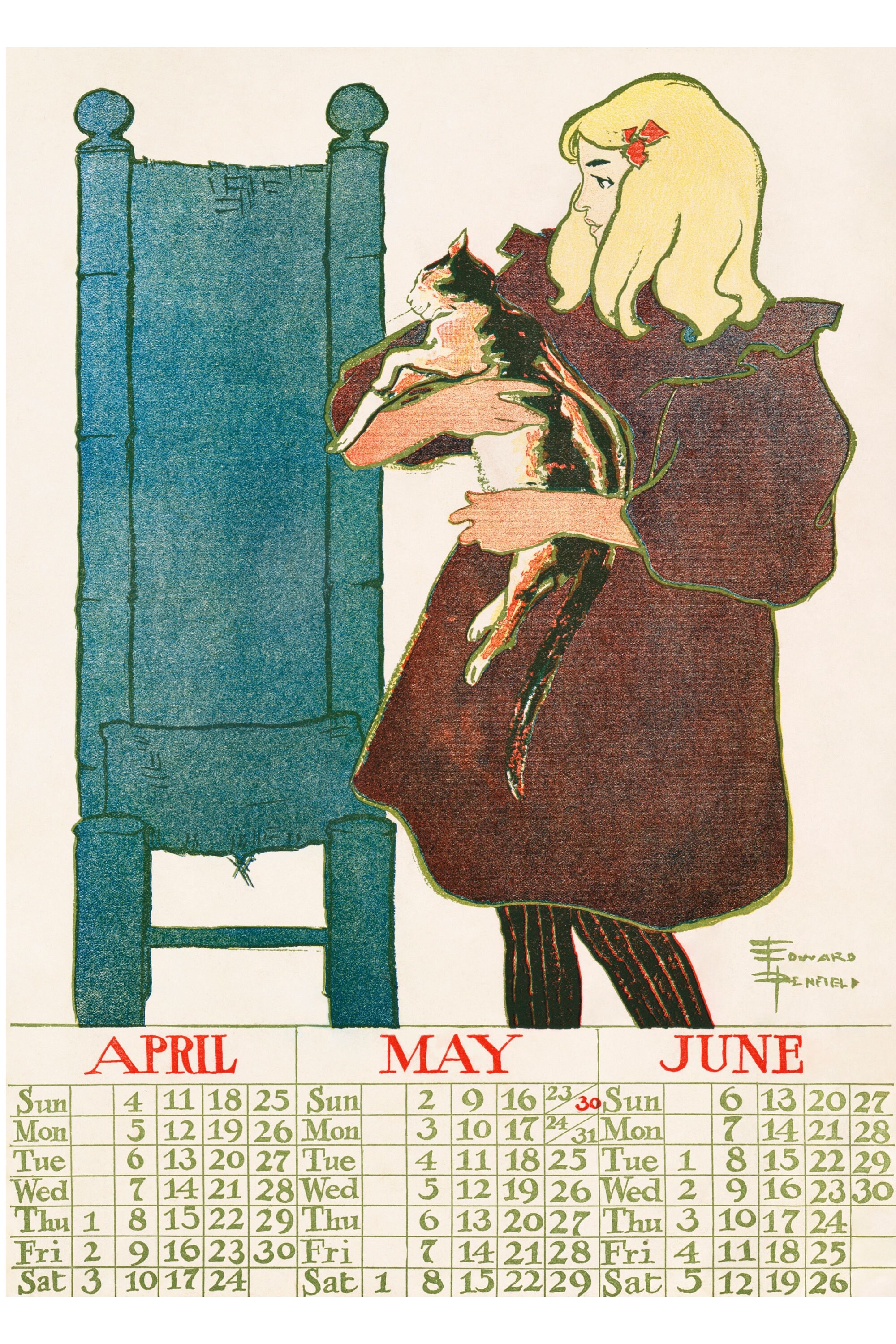 Art Nouveau French Cat Poster Set - Colorful French Advertising Posters ...