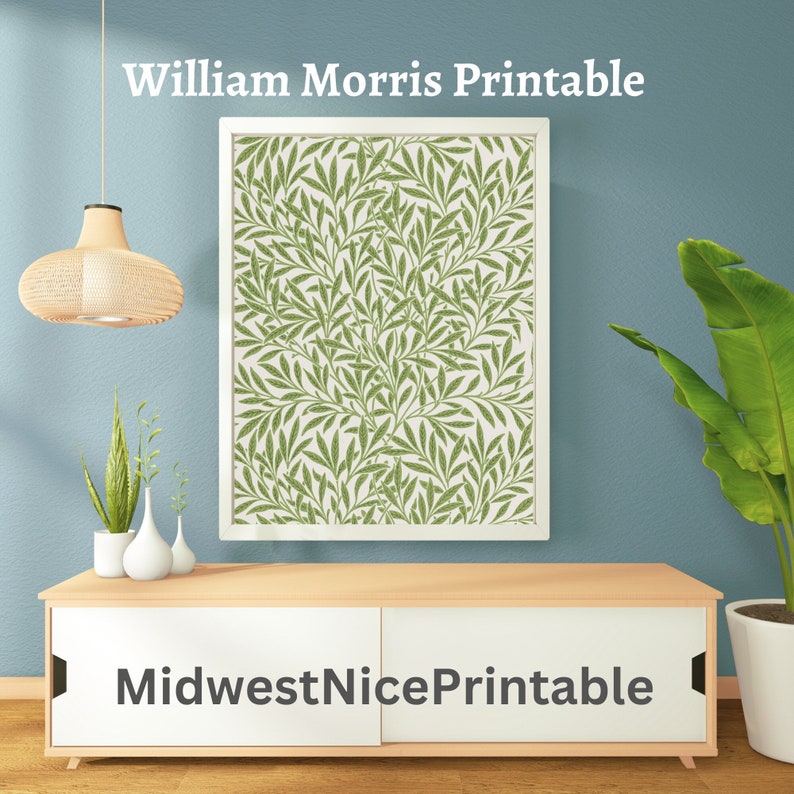 William Morris Willow Pattern Print. Green Leaves Nature Print. - Etsy