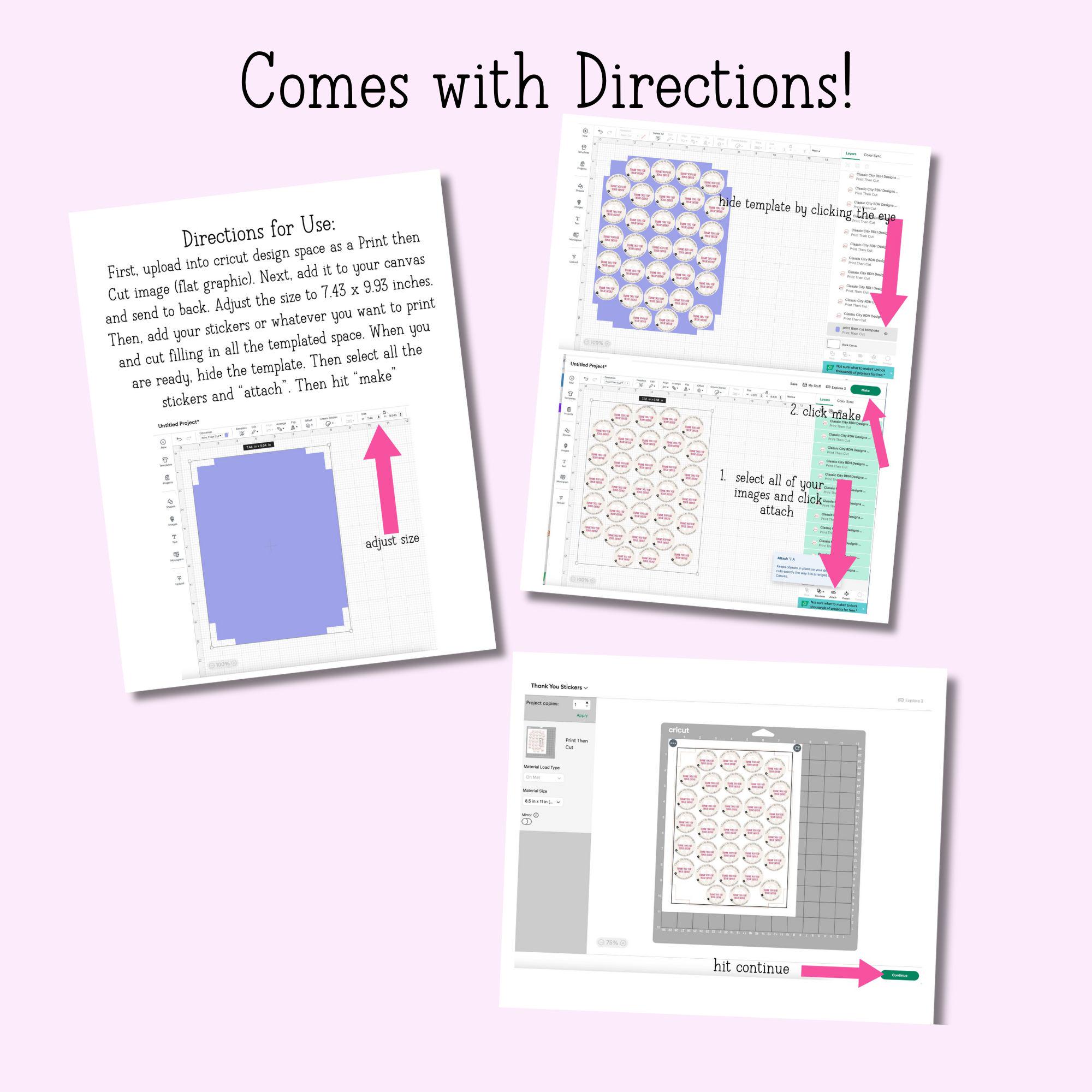 Cricut Design Space Template for Print Then Cut Make Stickers in 2025 ...