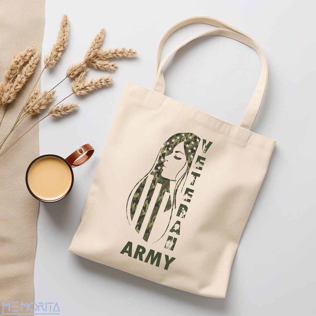 Female Veteran Tote Bag Proud Woman Veteran Army Vet Mom DD - Etsy