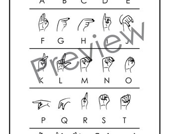 American Sign Language Alphabet Blue - Etsy