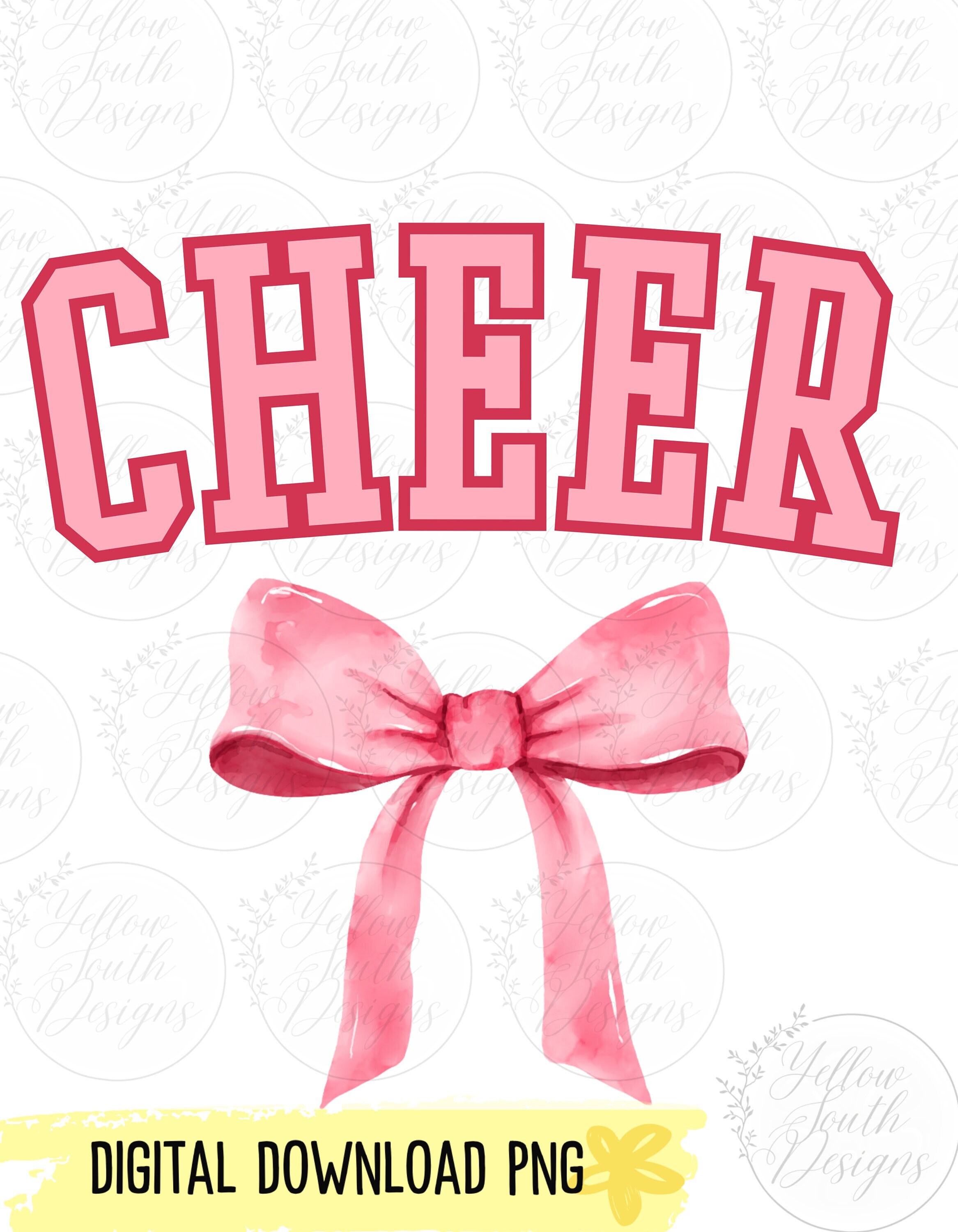Cheer PNG, Pink Cheer PNG, Pink Bow Cheer, Cheer Coquette, Trendy Cheer ...