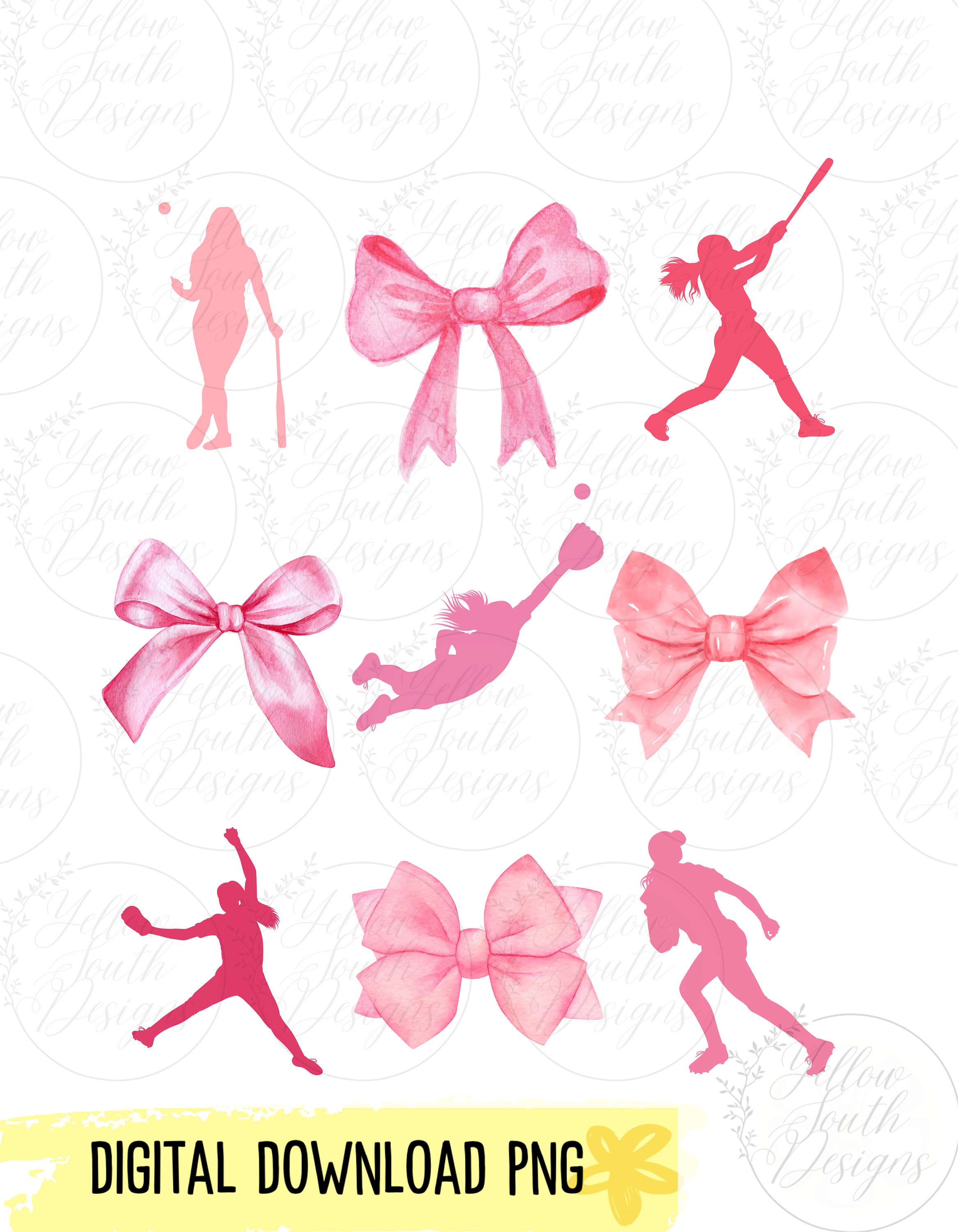 Softball Coquette Png, Softball PNG, Preppy Softball Png, Pink Ribbon ...