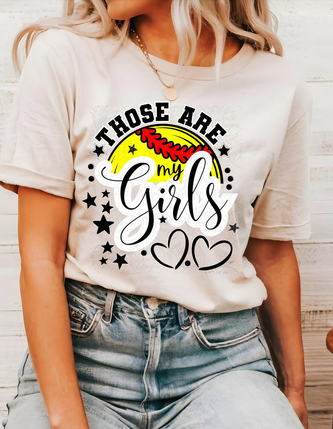 Those Are My Girls Softball Png, Customizable Softball Png, Softball ...