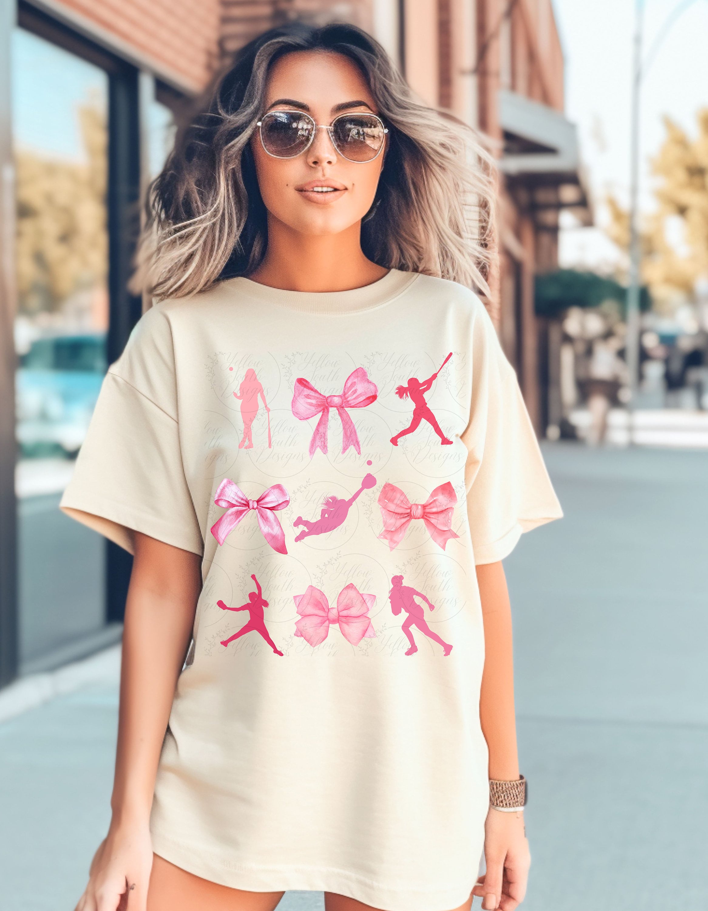 Softball Coquette Png, Softball PNG, Preppy Softball Png, Pink Ribbon ...