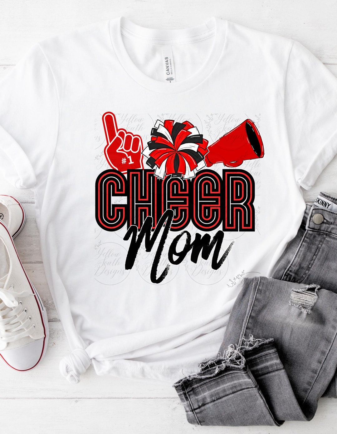 Cheer Mom PNG, Cheer Mom, Red Black Cheer, School Spirit, Cheer, Game ...